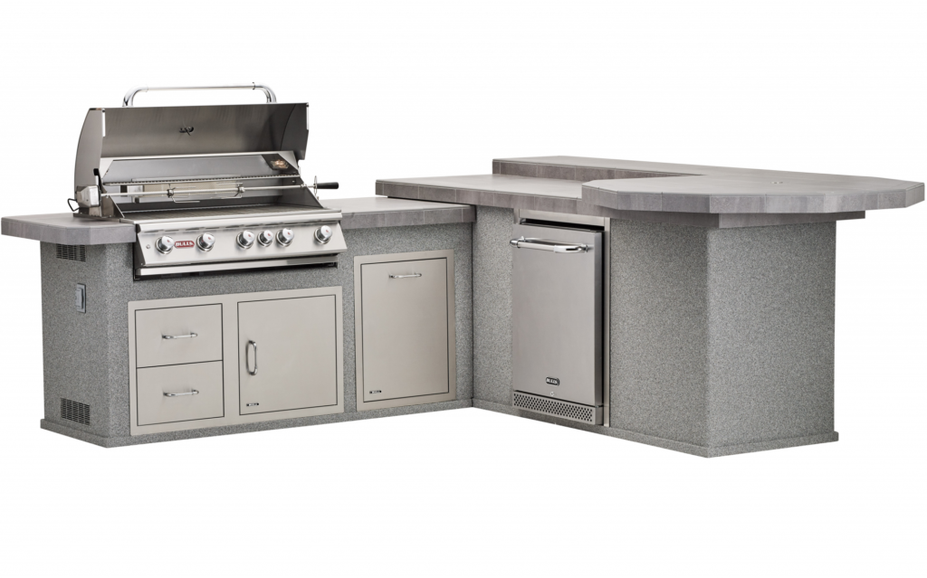 Bull Supreme Q L-shaped Outdoor Kitchen Kit With Raised Bar